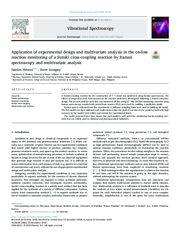 (PDF) Application of experimental design and multivariate analysis in the on-line reaction ...