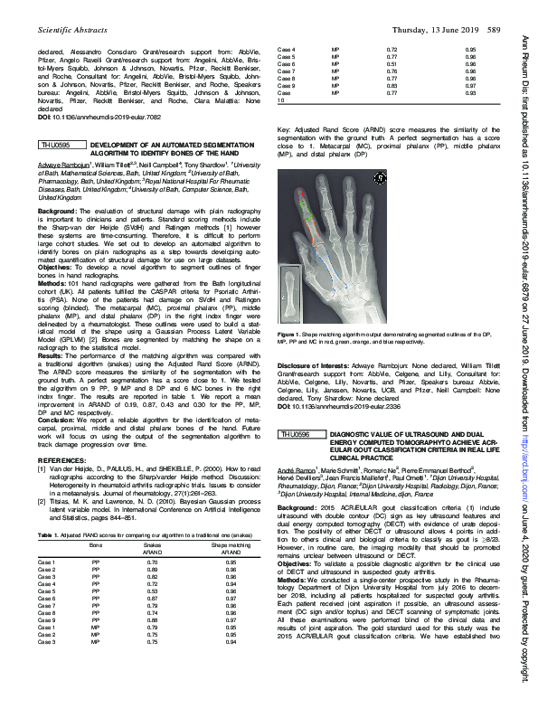 (PDF) THU0596 DIAGNOSTIC Value of Ultrasound and Dual Energy Computed ...