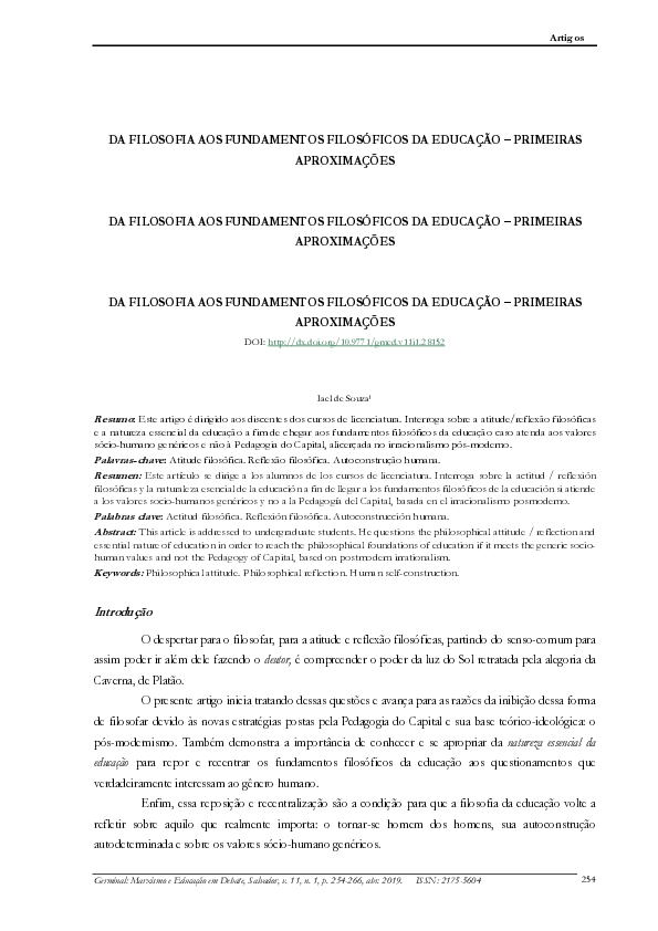 (PDF) René Schérer e a Filosofia da Educação: primeiras aproximações