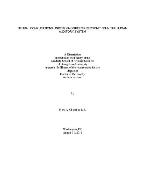 (PDF) Neural computations underlying speech recognition in the human auditory system | Mark ...