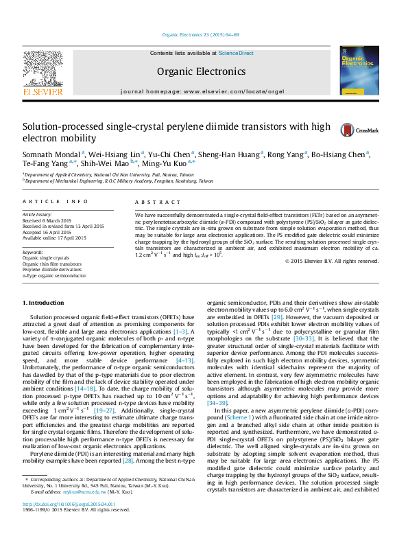(PDF) Solution-processed single-crystal perylene diimide transistors ...
