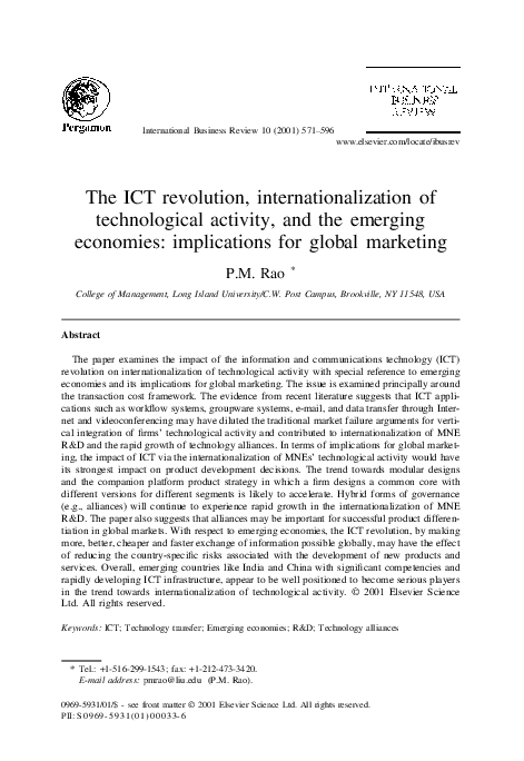 (PDF) The ICT revolution, internationalization of technological ...