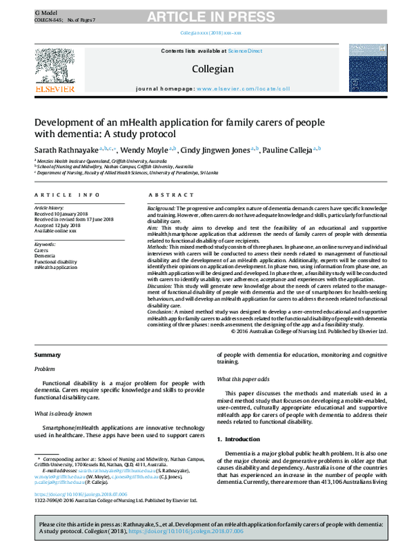 (PDF) Development of an mHealth application for family carers of people with dementia: A study ...