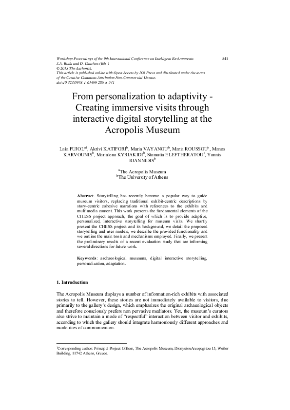 (PDF) From Personalization to Adaptivity: Creating Immersive Visits through Interactive Digital ...