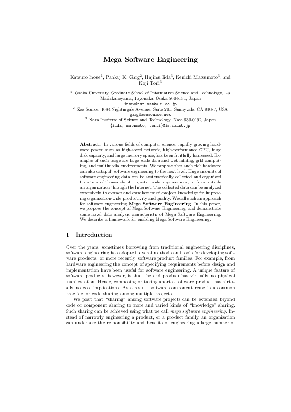 (PDF) Mega Software Engineering