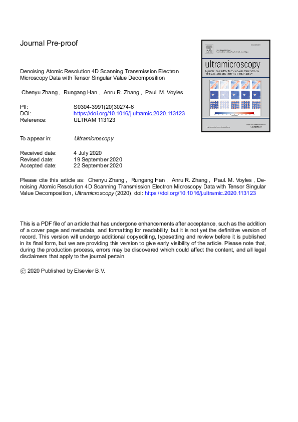 (PDF) Denoising atomic resolution 4D scanning transmission electron ...