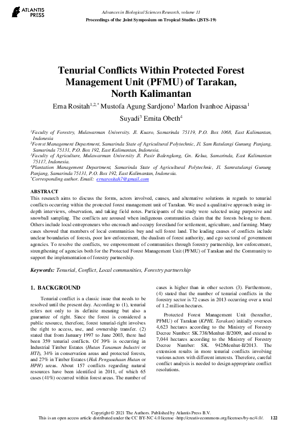 (PDF) Tenurial Conflicts Within Protected Forest Management Unit (PFMU ...