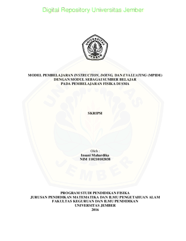 (PDF) Model Pembelajaran Instruction, Doing, Dan Evaluating (Mpide ...
