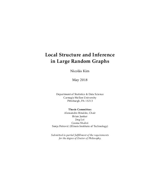 (PDF) Local Structure and Inference in Large Random Graphs