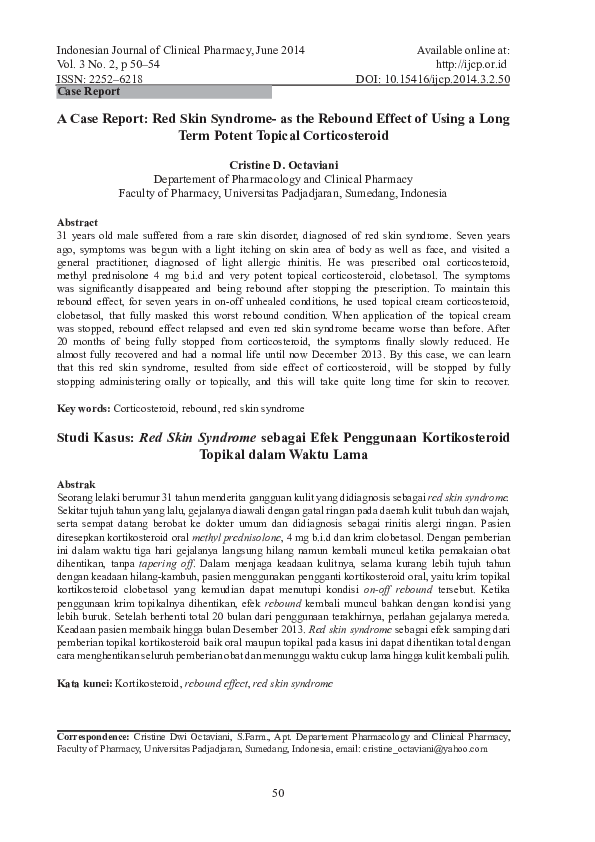 (PDF) A Case Report: Red Skin Syndrome- as the Rebound Effect of Using a Long Term Potent ...