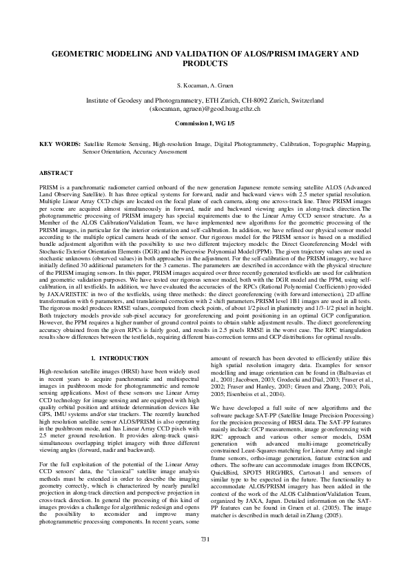 (PDF) Sensor Orientation, Accuracy Assessment