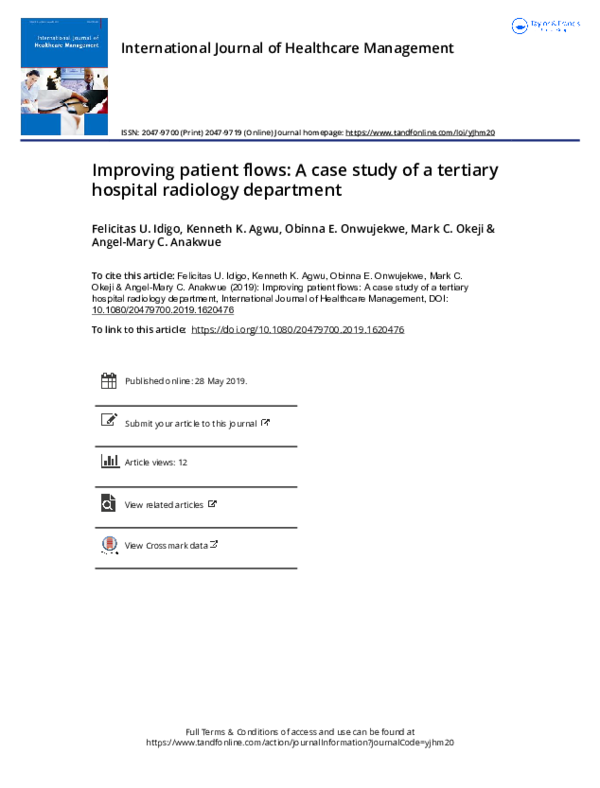 (PDF) Improving patient flows: A case study of a tertiary hospital ...