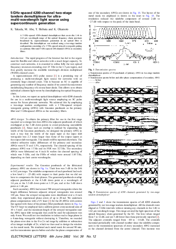(PDF) 5 GHz-spaced 4200-channel two-stage tandem demultiplexer for ultra-multi-wavelength light ...