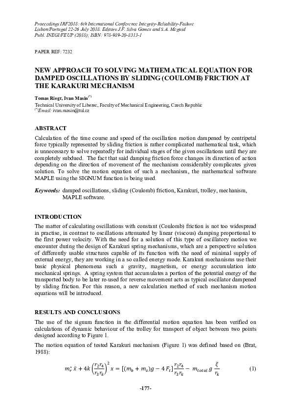 (PDF) New Approach to Solving Mathematical Equation for Damped ...