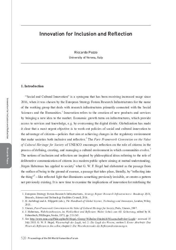 (PDF) Innovation for Inclusion and Reflection