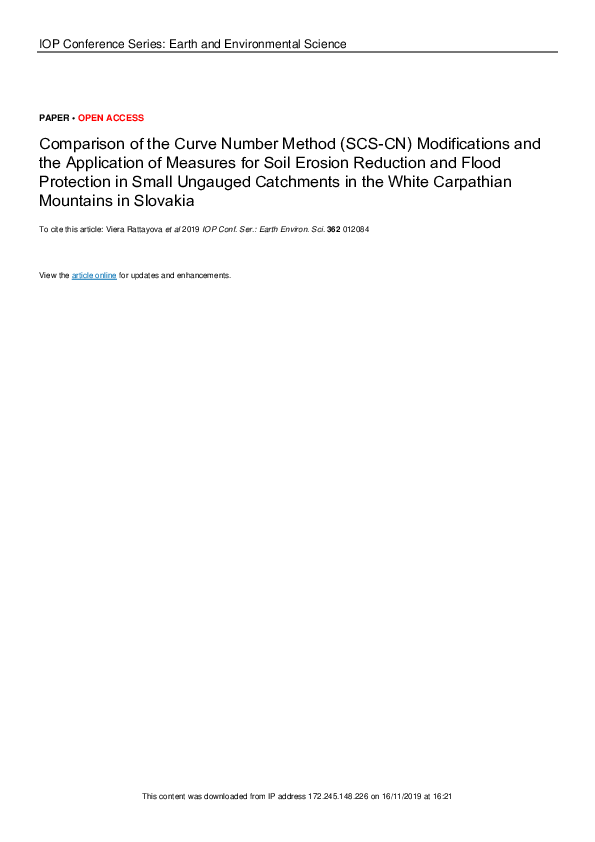 Pdf Comparison Of The Curve Number Method Scs Cn Modifications And The Application Of