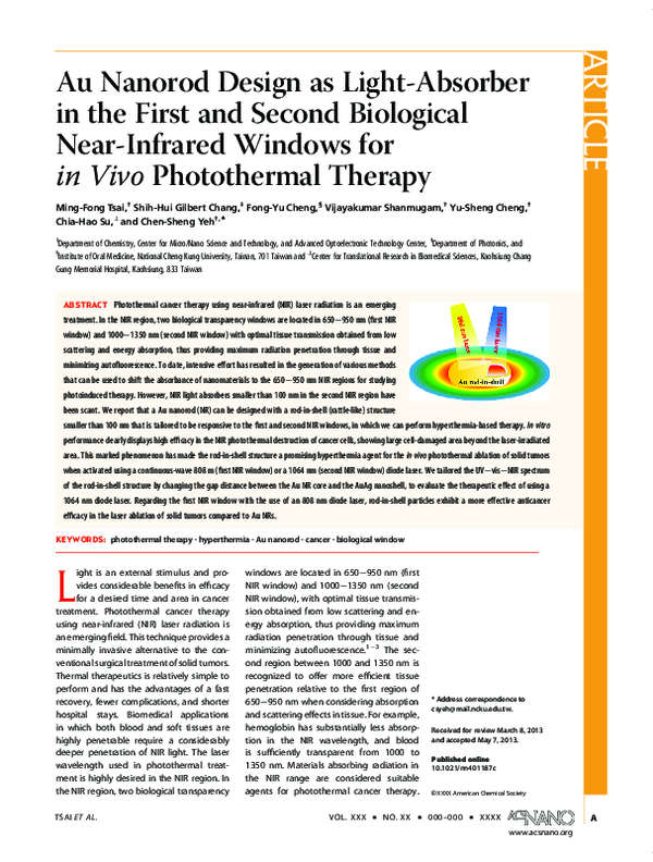 (PDF) Au Nanorod Design as Light-Absorber in the First and Second ...