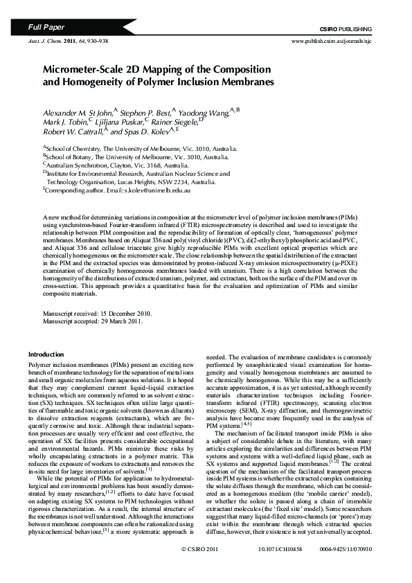 (PDF) Micrometer-Scale 2D Mapping of the Composition and Homogeneity of ...