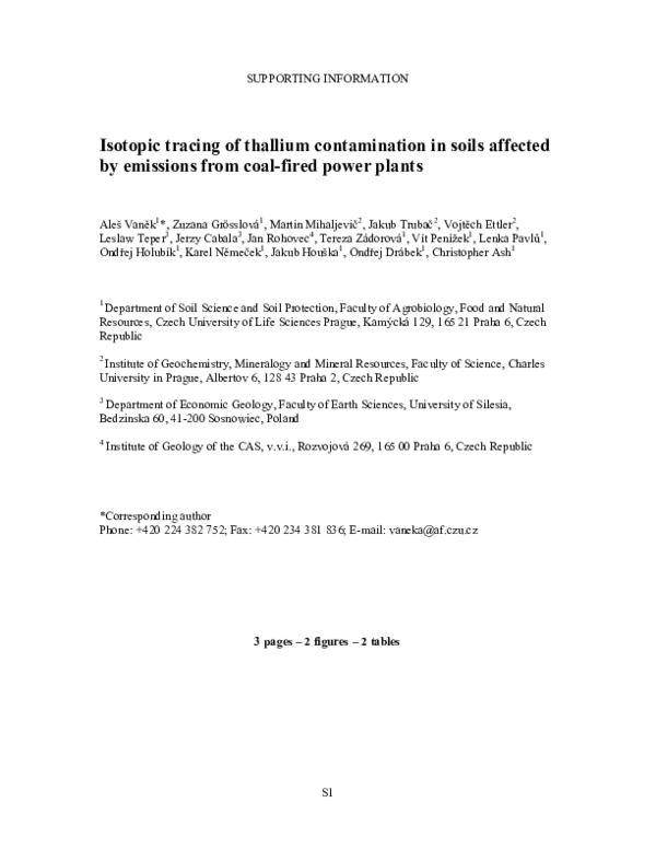 (PDF) Isotopic Tracing of Thallium Contamination in Soils Affected by ...