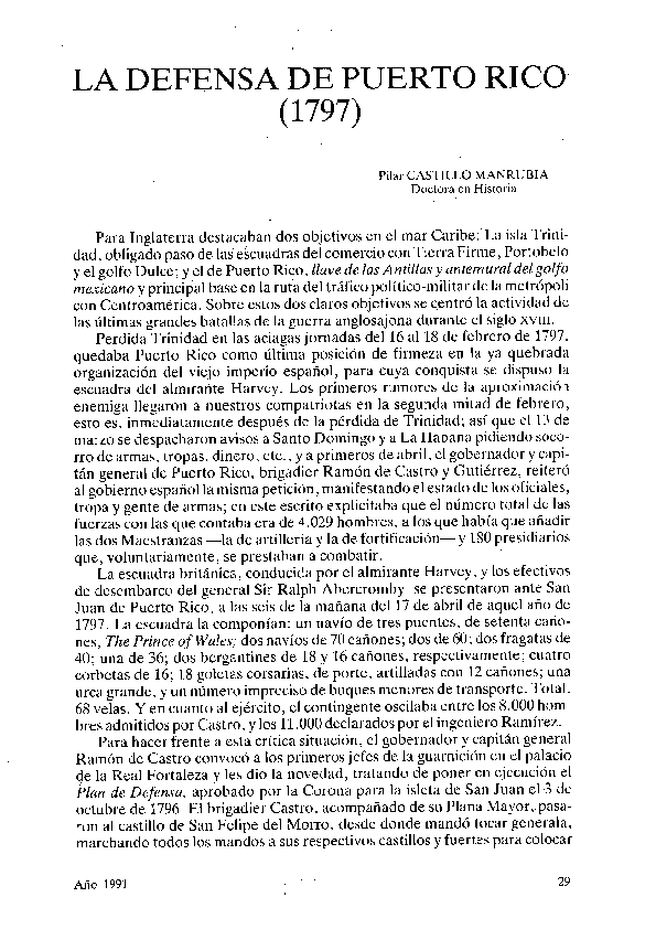 (PDF) La defensa de Puerto Rico (1797)