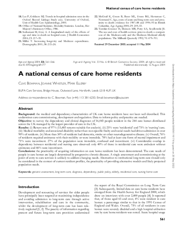 (PDF) A national census of care home residents