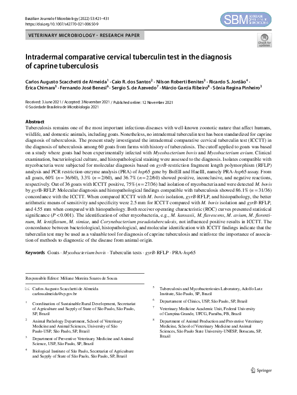 (PDF) Intradermal comparative cervical tuberculin test in the diagnosis ...
