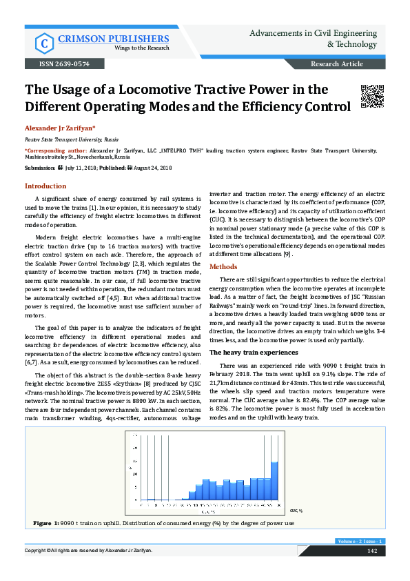 (PDF) The Usage of a Locomotive Tractive Power in the Different ...