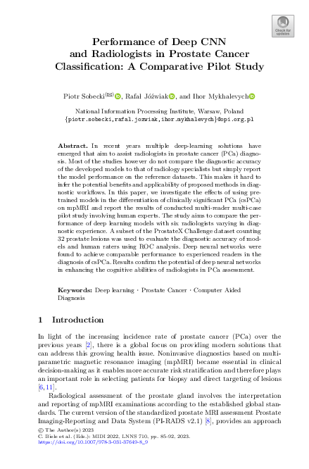 (PDF) Performance of Deep CNN and Radiologists in Prostate Cancer Classification: A Comparative ...