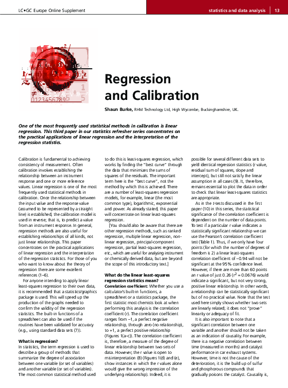 (PDF) Regression and Calibration (PDF) Regression and Calibration