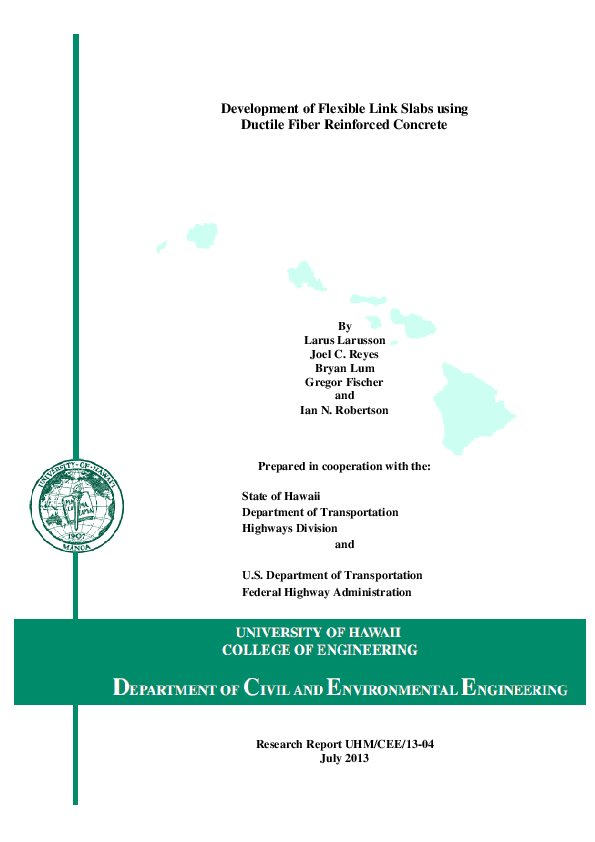 (PDF) Development of Flexible Link Slabs using Ductile Fiber Reinforced ...
