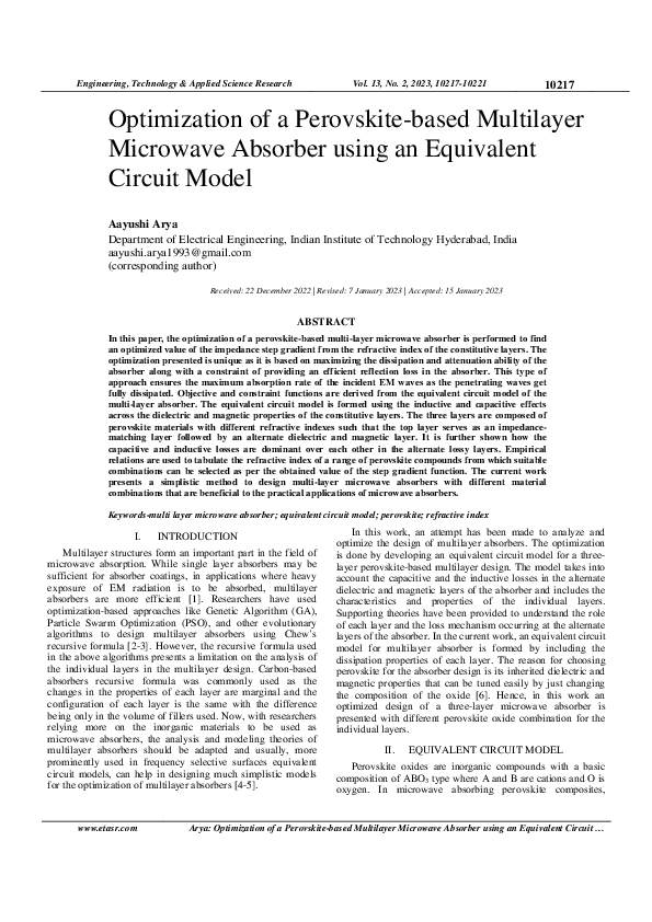 (PDF) Optimization of a Perovskite-based Multilayer Microwave Absorber ...