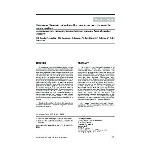 (PDF) Hematoma disecante intramiocárdico: una forma poco frecuente de ...