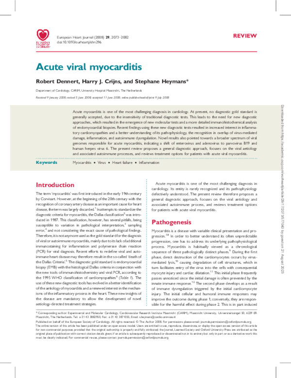 (PDF) Acute viral myocarditis