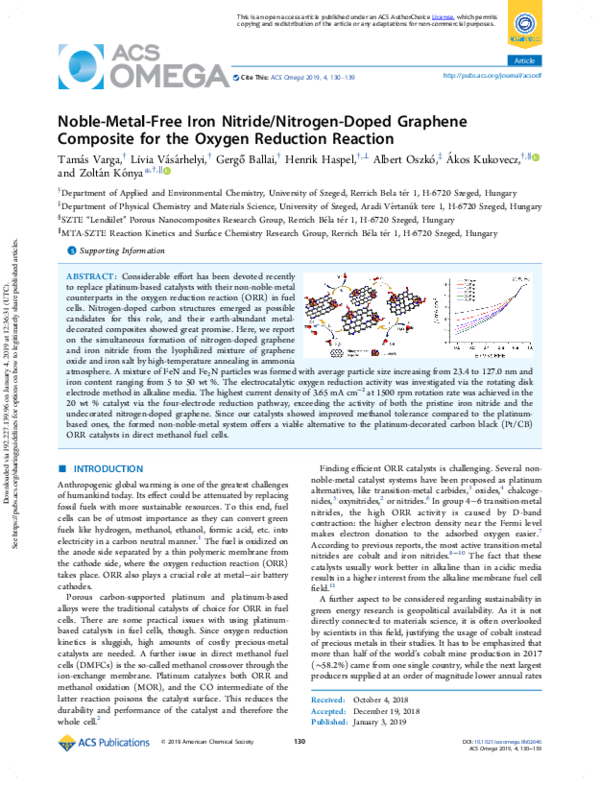 (PDF) Noble-Metal-Free Iron Nitride/Nitrogen-Doped Graphene Composite ...