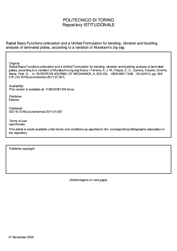 Pdf Radial Basis Functions Collocation And A Unified Formulation For