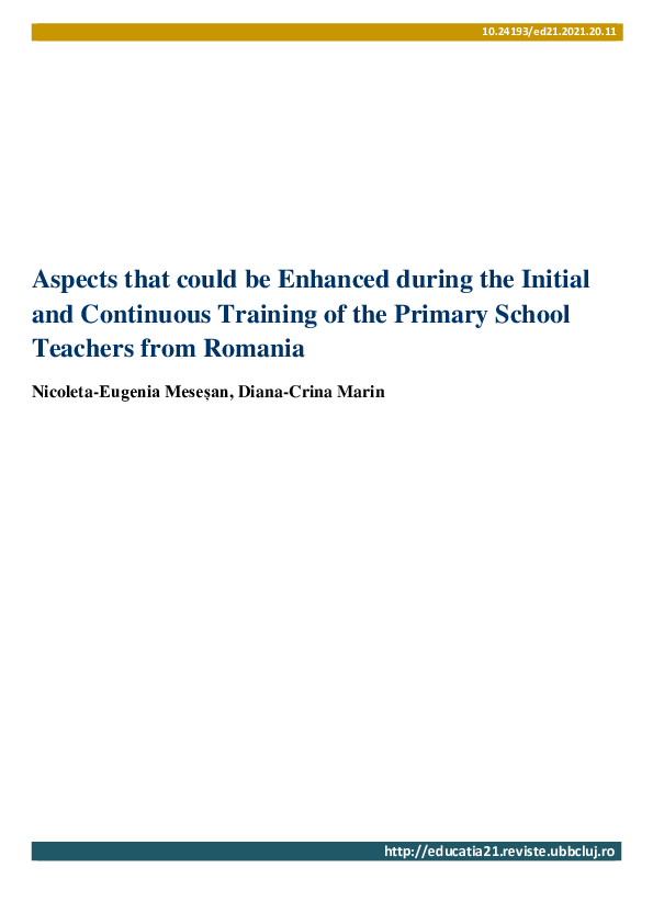 (PDF) Aspects that could be Enhanced during the Initial and Continuous ...