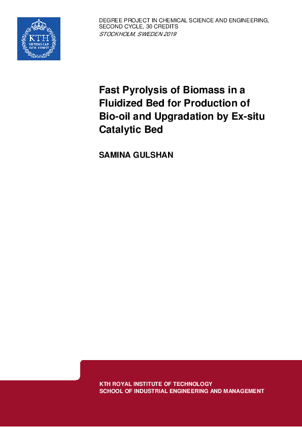 (PDF) Fast Pyrolysis of Biomass in a Fluidized Bed for Production of Bio-oil and Upgradation by ...