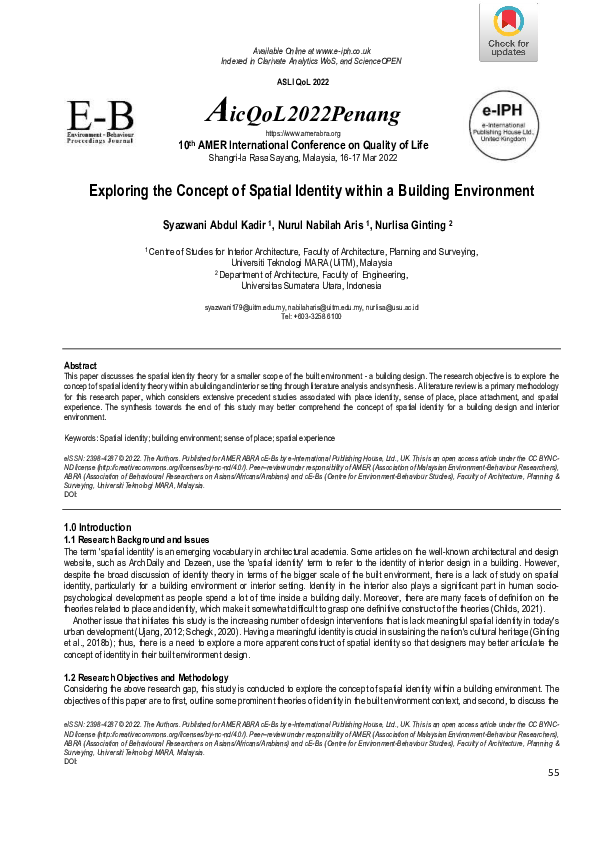 (PDF) Exploring the Concept of Spatial Identity within a Building ...