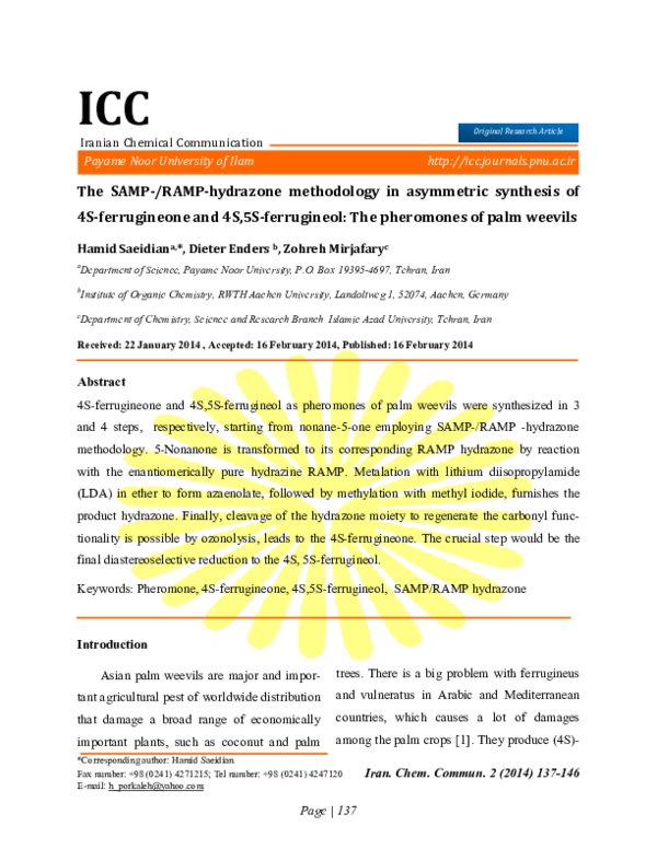 (PDF) The SAMP-/RAMP -hydrazone methodology in asymmetric synthesis of ...