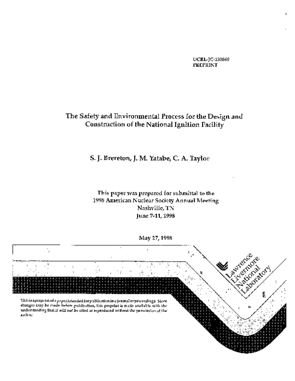 (PDF) The Safety and Environmental Process for the Design and ...