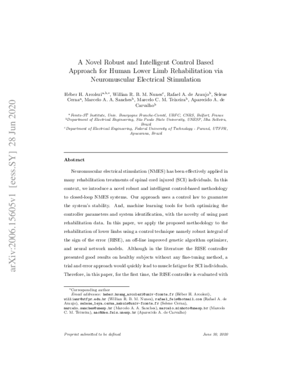 (PDF) A Novel Robust and Intelligent Control Based Approach for Human ...