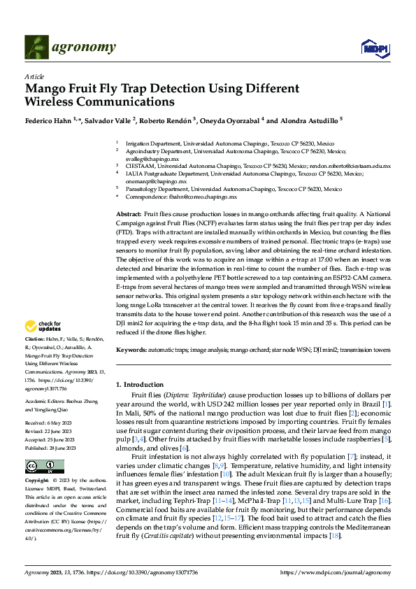 (PDF) Mango Fruit Fly Trap Detection Using Different Wireless Communications | Federico Hahn ...