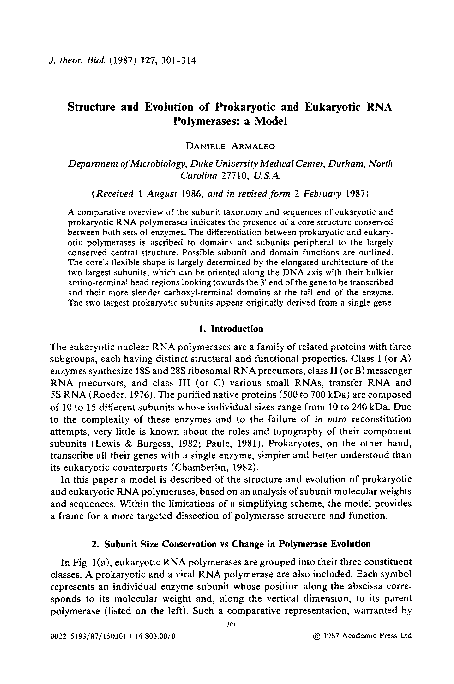 (PDF) Structure and evolution of prokaryotic and eukaryotic RNA ...