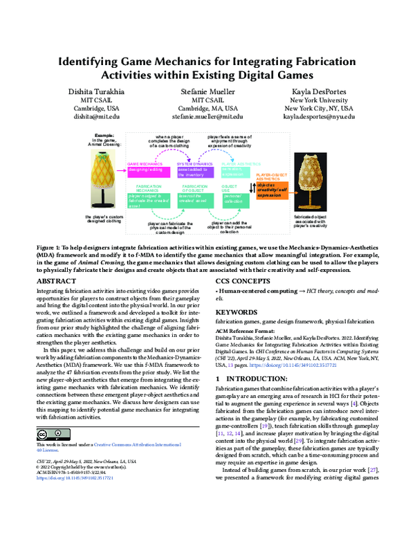 (PDF) Identifying Game Mechanics for Integrating Fabrication Activities ...