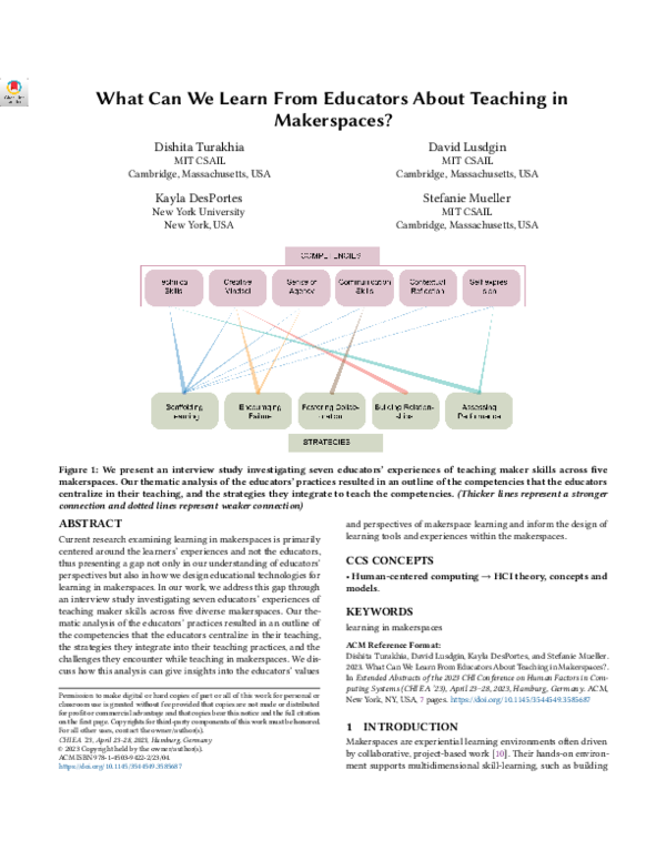 (PDF) Educators' Insights on Teaching in Makerspaces