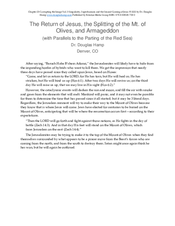 (PDF) Armageddon, Return of Jesus, Splitting the Mt. of Olives and ...