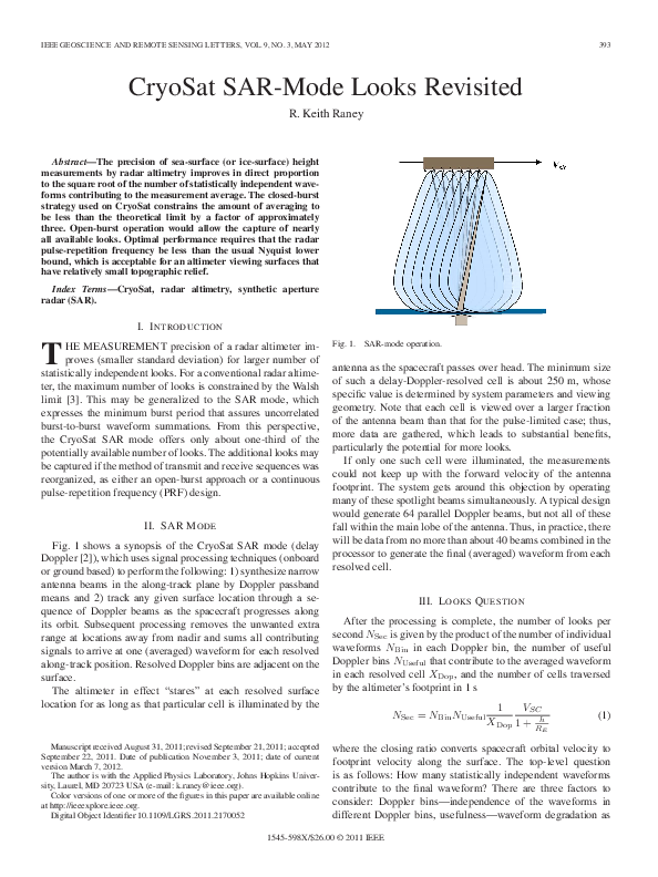 (PDF) CryoSat SAR-Mode Looks Revisited