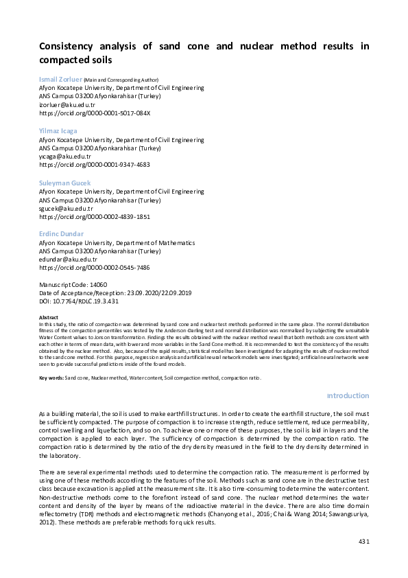 (PDF) Consistency analysis of sand cone and nuclear method results in ...