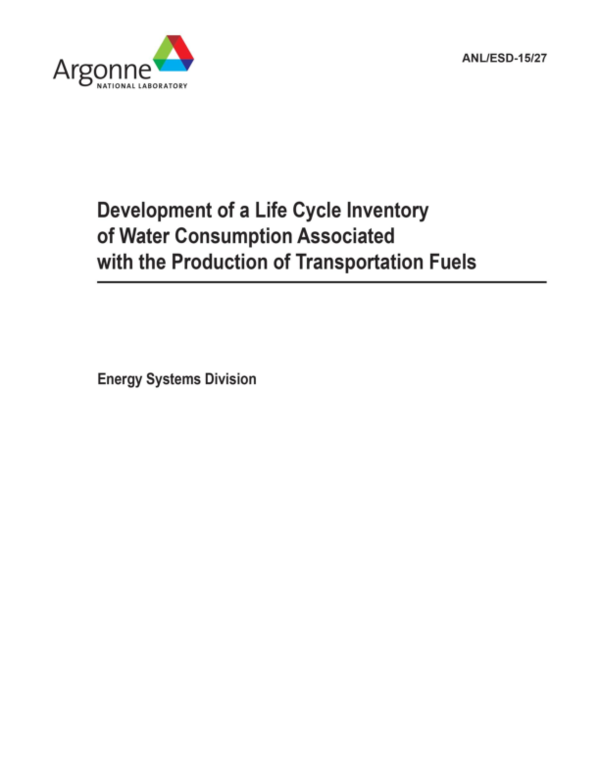 (PDF) Development of a Life Cycle Inventory of Water Consumption ...
