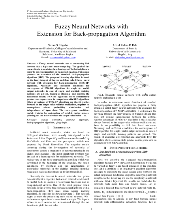 (PDF) Fuzzy Neural Networks with Extension for Back-propagation Algorithm